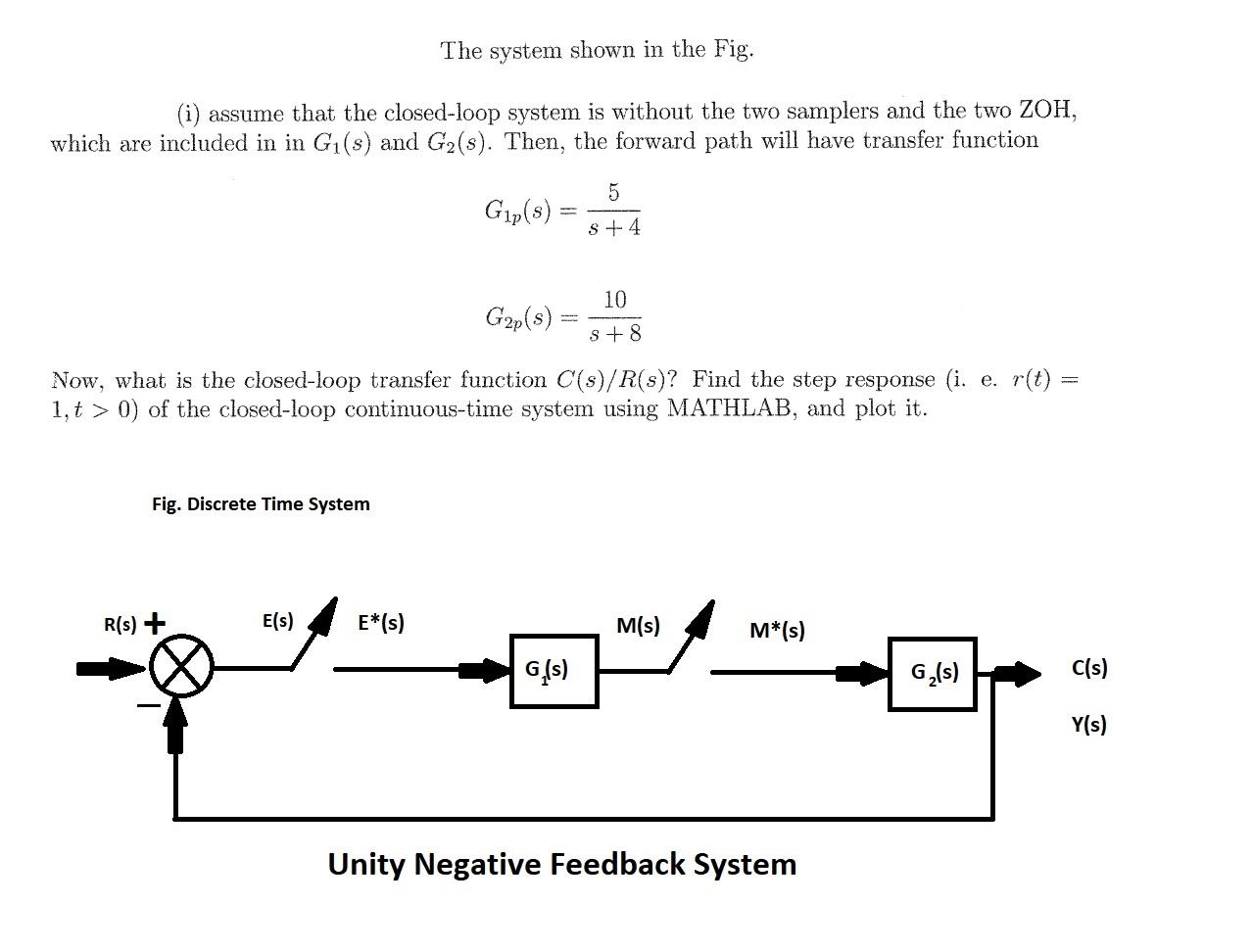 Solved The system shown in the Fig. (i) assume that the | Chegg.com