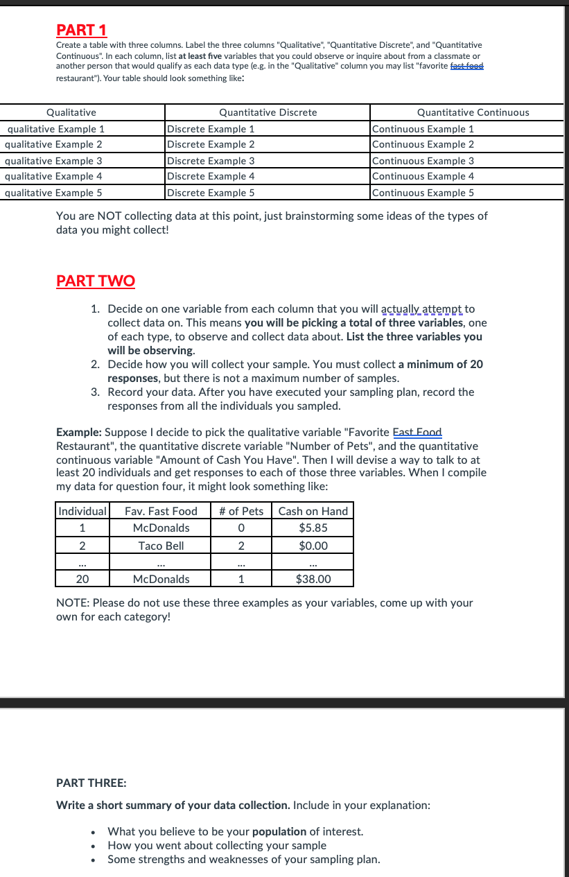 Solved Create a table with three columns. Label the three | Chegg.com