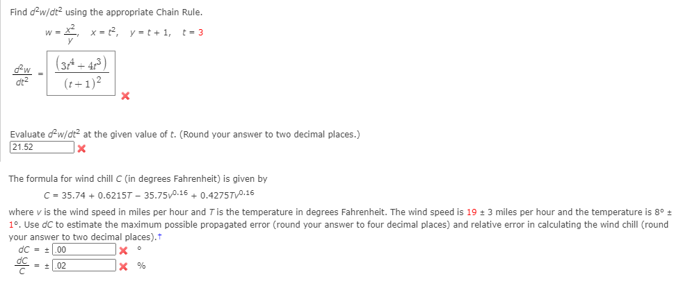 Solved WE Find d?w/dt using the appropriate Chain Rule. - 2 | Chegg.com
