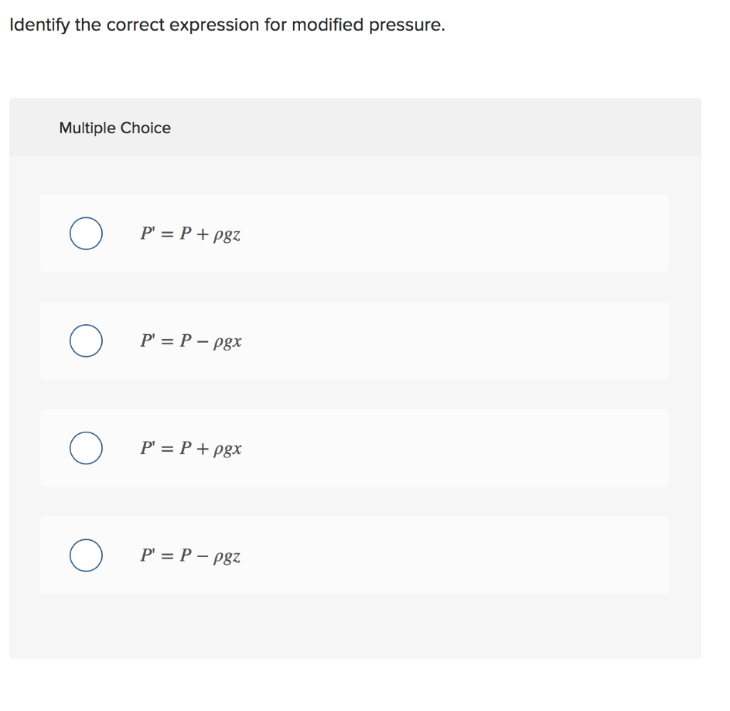 Solved Identify the correct expression for modified | Chegg.com