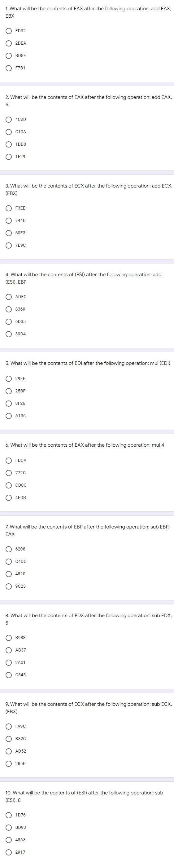 Solved Assembly language MCQ QUESTIONS All questions are | Chegg.com
