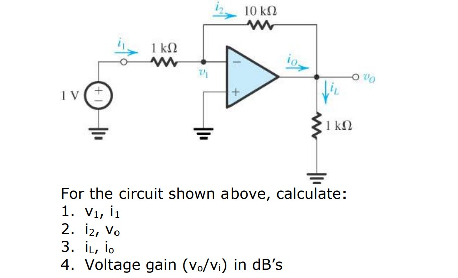 Solved 10 ΚΩ 1 ΚΩ Ο ο 1v (+ + 1 ΚΩ Ξ For the circuit shown | Chegg.com