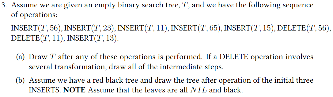 Solved 3 Assume We Are Given An Empty Binary Search Tree 