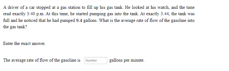 Solved A driver of a car stopped at a gas station to fill up | Chegg.com