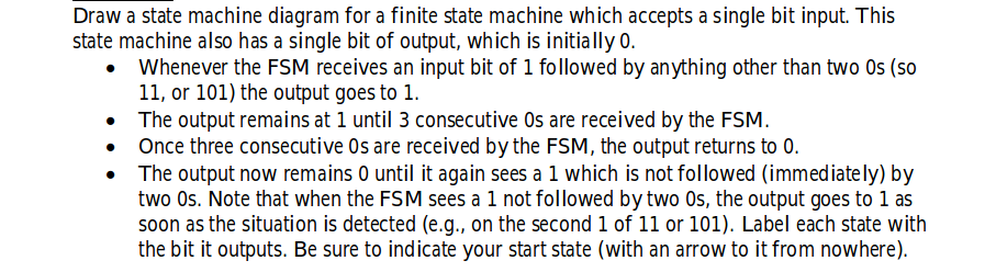 Solved Draw a state machine diagram for a finite state | Chegg.com