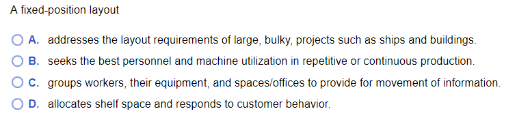 Solved A fixed-position layout O A. addresses the layout | Chegg.com