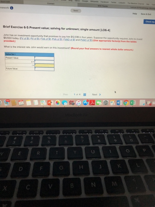 Solved Help Save&Exit Check my Brief Exercise 6-5 Present | Chegg.com