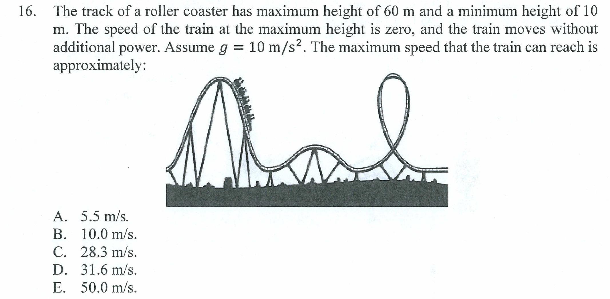 Solved The track of a roller coaster has maximum height of | Chegg.com