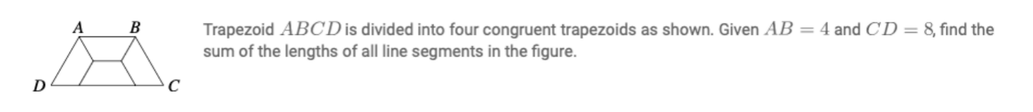 Solved А B Trapezoid ABCD is divided into four congruent | Chegg.com