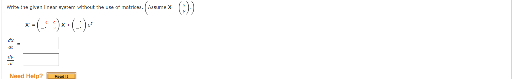 Solved Write The Given Linear System Without The Use Of