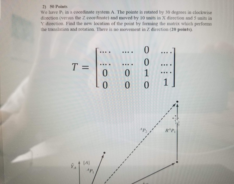 Solved 2) 50 Points We have Pi in a coordinate system A. The | Chegg.com