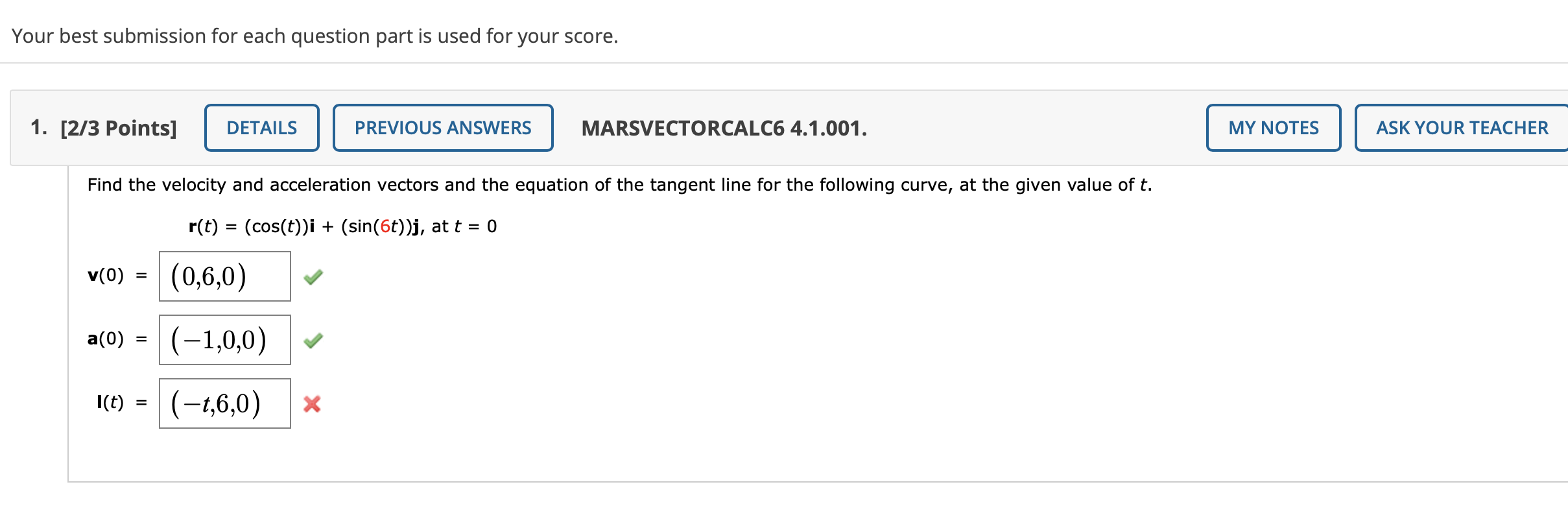 Solved Your best submission for each question part is used | Chegg.com