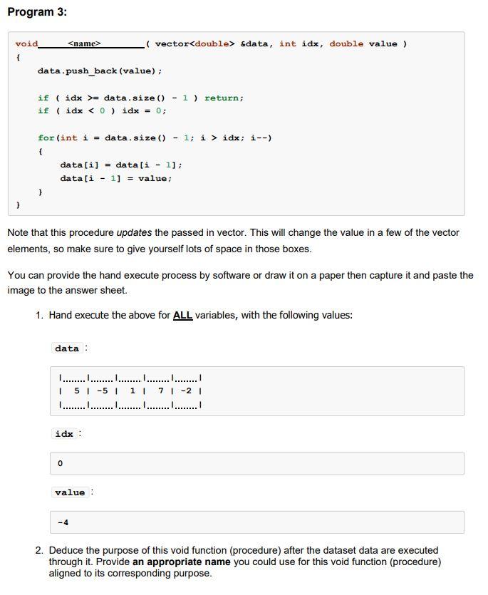 Solved Note that this procedure updates the passed in | Chegg.com