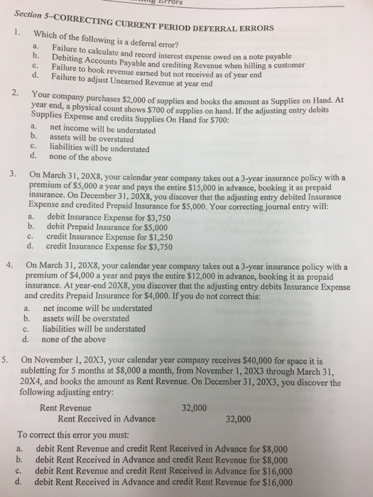 Solved EPYorS Section s-CORRECTING CURRENT PERIOD DEFERRAL | Chegg.com