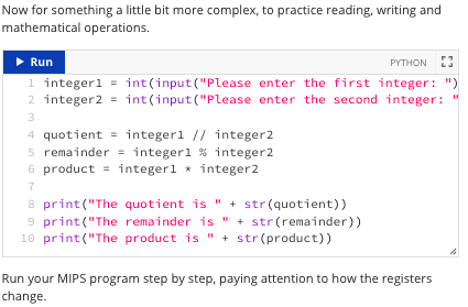 Solved TRANSLATE THIS PYTHON PROGRAM TO MIPS Hint: You | Chegg.com
