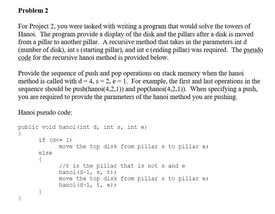 Solved Problem 2 For Project 2, you were tasked with writing | Chegg.com