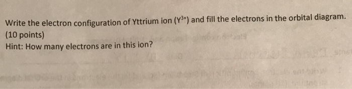 Solved Write the electron configuration of Yttrium ion (Y) | Chegg.com