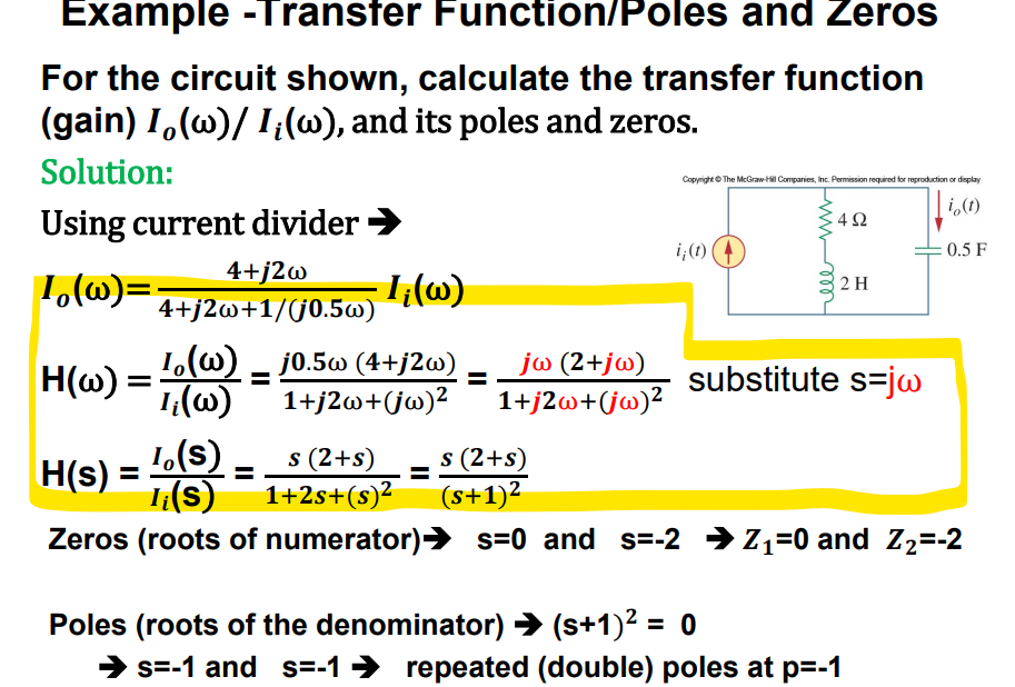 Solved Example -I ransfer Function/Poles and Zeros For the | Chegg.com