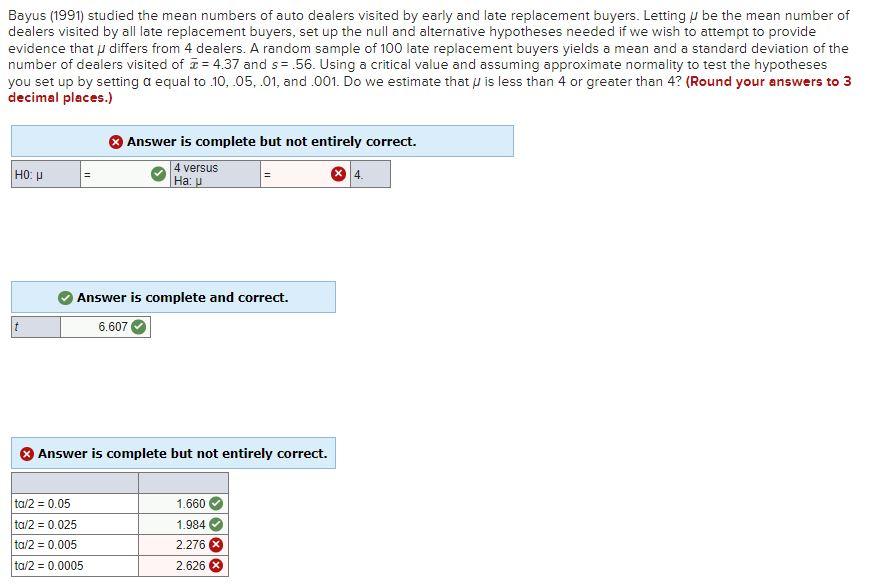 Solved Bayus (1991) studied the mean numbers of auto dealers | Chegg.com