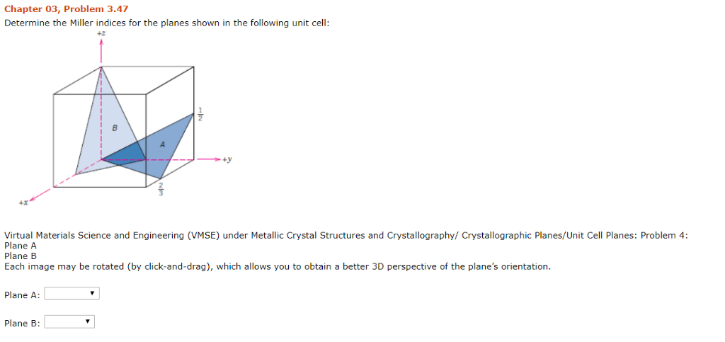 Solved Chapter 03, Problem 3.47 Determine the Miller indices | Chegg.com
