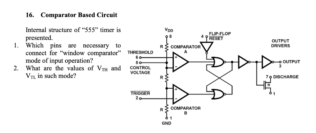 16. Comparator Based Circuit Internal structure of | Chegg.com