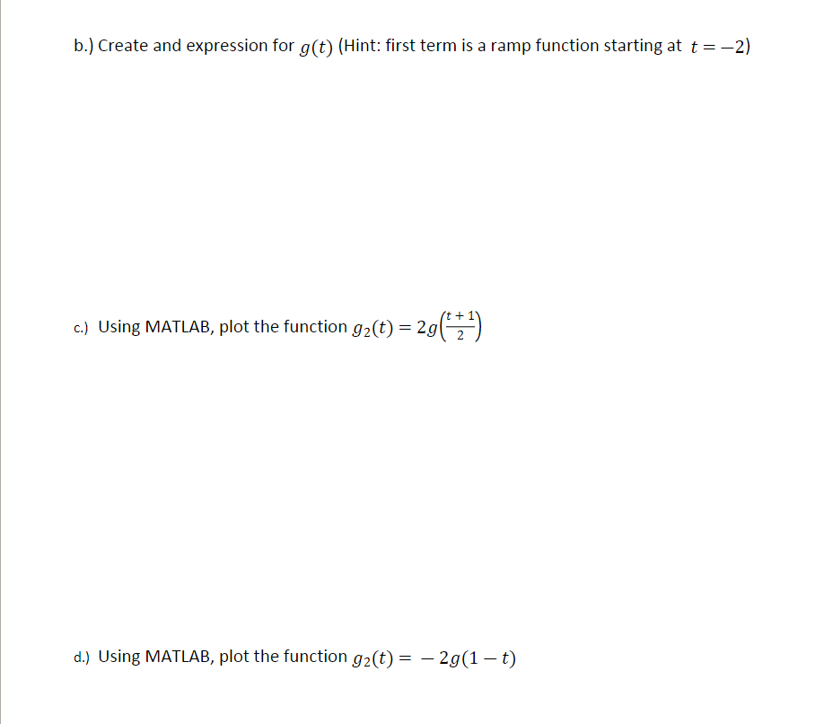 Solved The following figure represents the function g(t) a.) | Chegg.com