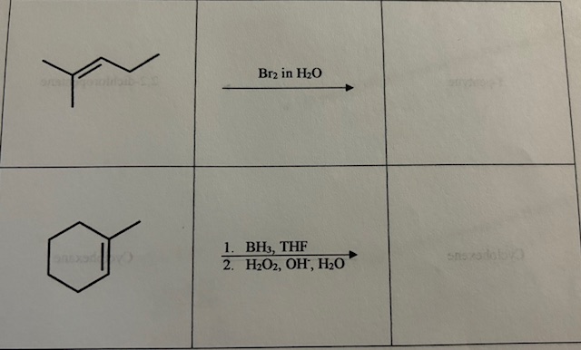 Solved 2. H2O2,OH−,H2O 1. BH3,THF | Chegg.com