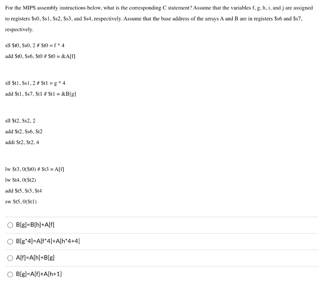 Solved For the MIPS assembly instructions below, what is the | Chegg.com