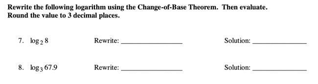 Solved Rewrite the following logarithm using the | Chegg.com