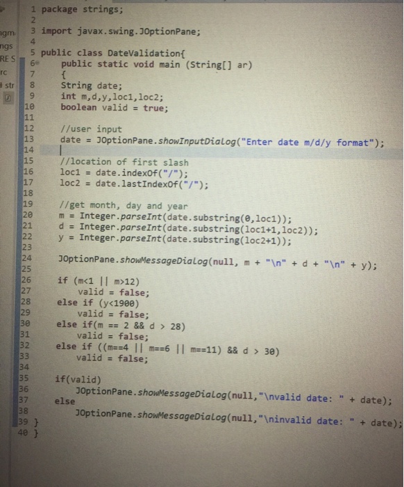 Solved Finish the date validation (the code bellow) to | Chegg.com