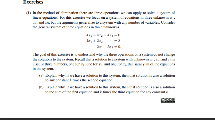 Solved Exercises (1) In the method of elimination there are | Chegg.com