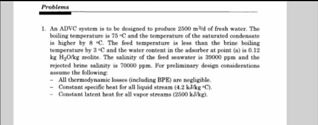 Solved Problems 1. An ADVC system is to be designed to | Chegg.com