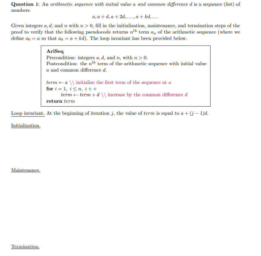 Solved SumArray Precondition: a non-empty array of integers, | Chegg.com