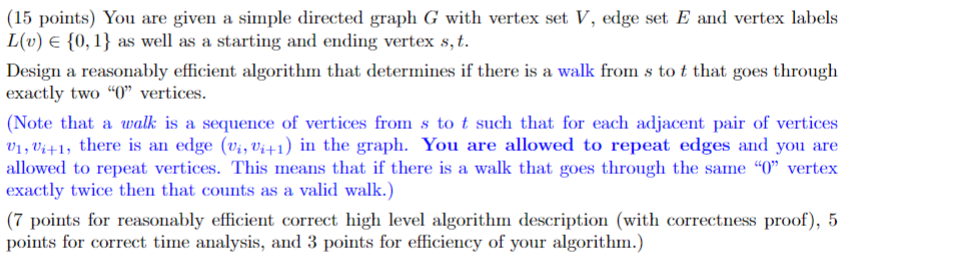 Solved (15 ﻿points) ﻿You are given a simple directed graph G | Chegg.com