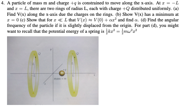 Solved 4. A particle of mass m and charge + is constrained | Chegg.com
