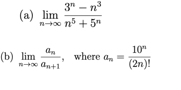 Solved (a) \\( \\lim _{n \\rightarrow \\infty} | Chegg.com