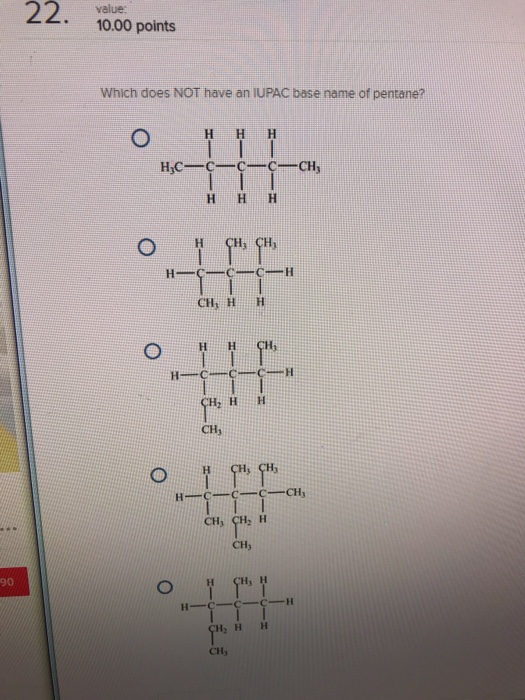 Solved 23. 10100 points value: Which has 12 hydrogen atoms? | Chegg.com