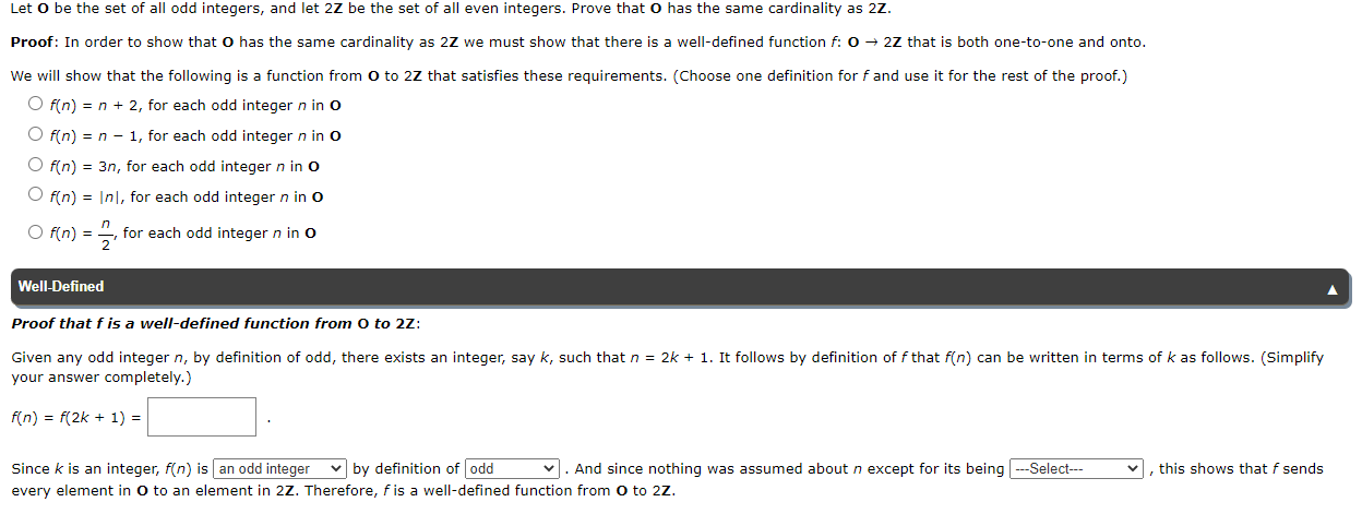 Solved Let O be the set of all odd integers, and let 2Z be | Chegg.com
