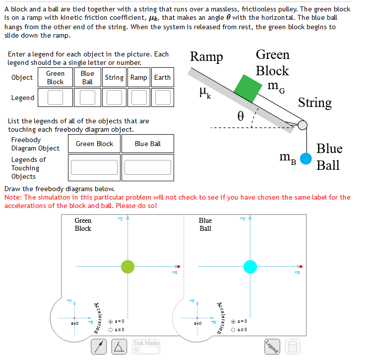 Solved A block and a ball are tied together with a string | Chegg.com
