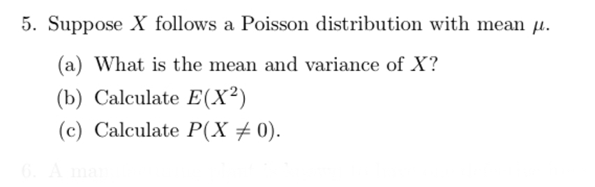 Suppose x ﻿follows a Poisson distribution with mean | Chegg.com