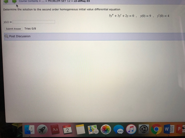 Solved Course Contents ..PROBLEM SET 12 c2-diffeq-31 | Chegg.com
