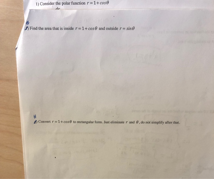 Solved 1) Consider the polar function r-1 + cos θ dr 6 1 + | Chegg.com Solved 1) Consider the polar function r-1 + cos θ dr 6 1 + | Chegg.com