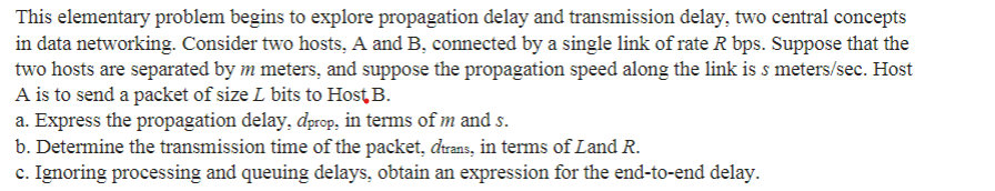 Solved This elementary problem begins to explore propagation | Chegg.com