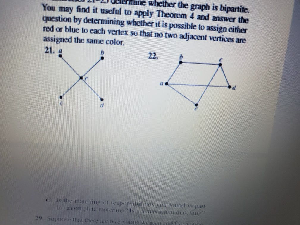 Solved whether the graph is bipartite. You may find it | Chegg.com