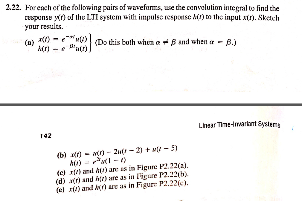2.22. For each of the following pairs of waveforms, | Chegg.com