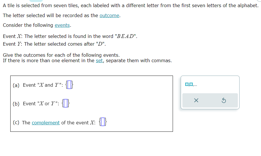 Solved A tile is selected from seven tiles, each labeled | Chegg.com