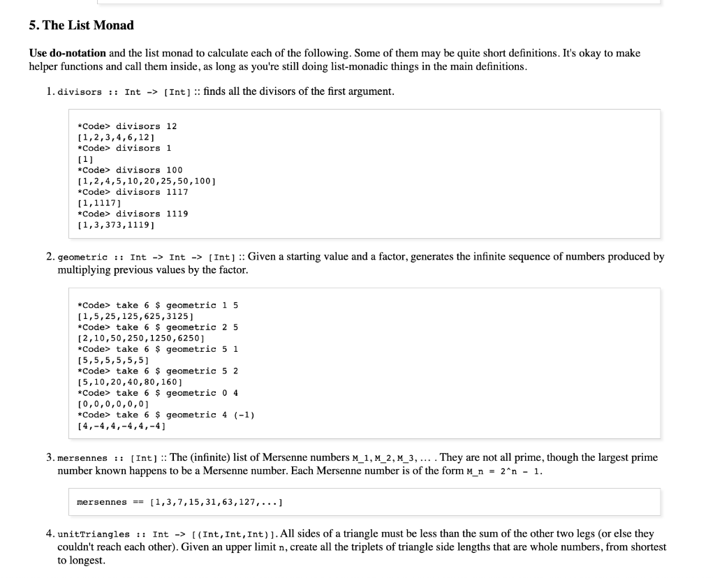 Solved Jse do-notation and the list monad to calculate each | Chegg.com