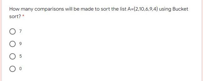 Solved How many comparisons will be made to sort the list | Chegg.com