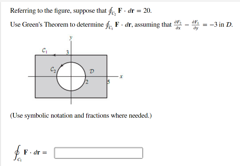 Solved Referring to the figure, suppose that fc, F. dr = 20. | Chegg.com