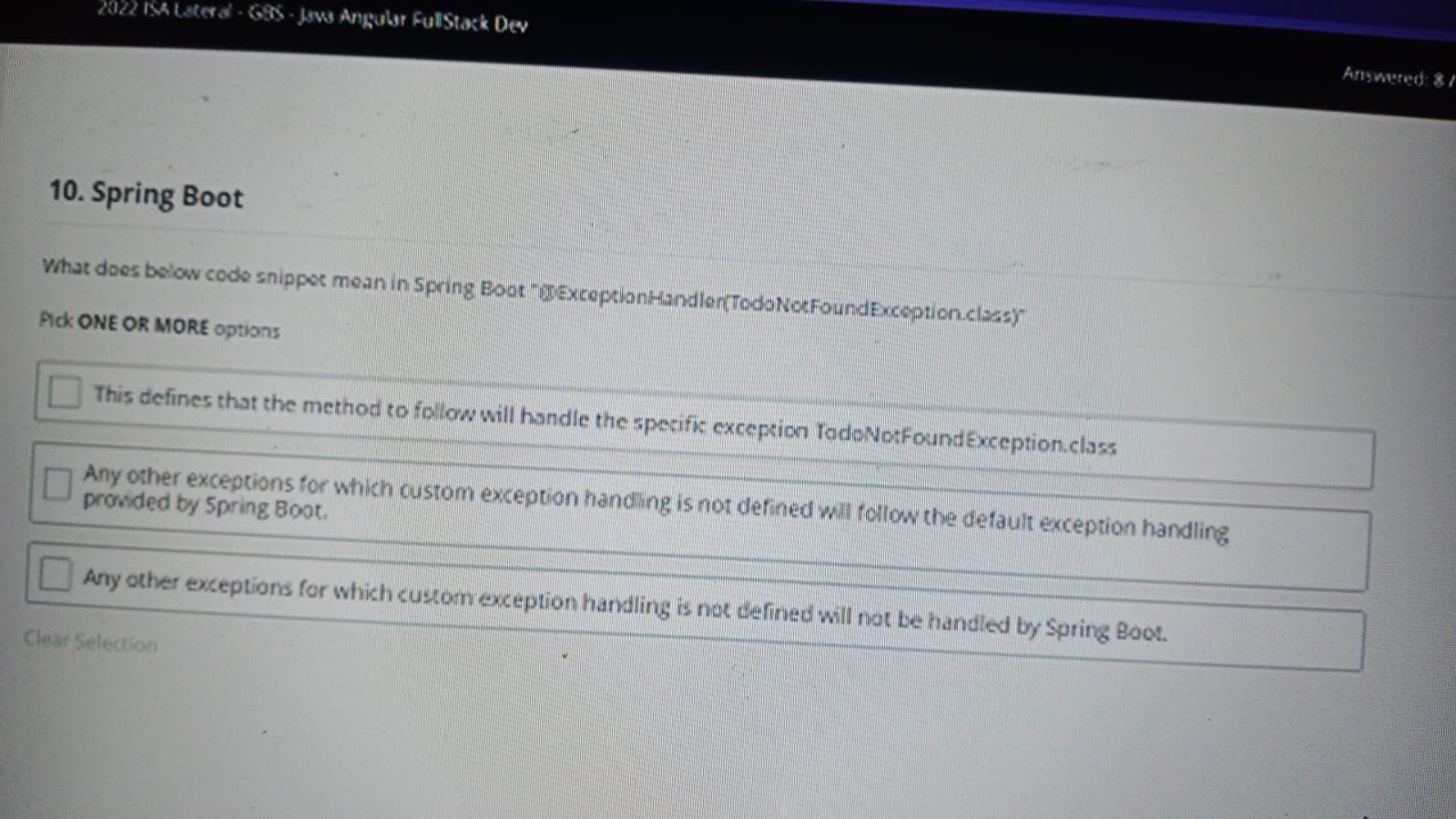 Solved Spring BootWhat does below code snippot mean in | Chegg.com